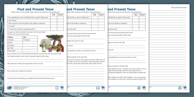 KS2 Past and Present Tense Differentiated Worksheets (Ancient Romans Story)